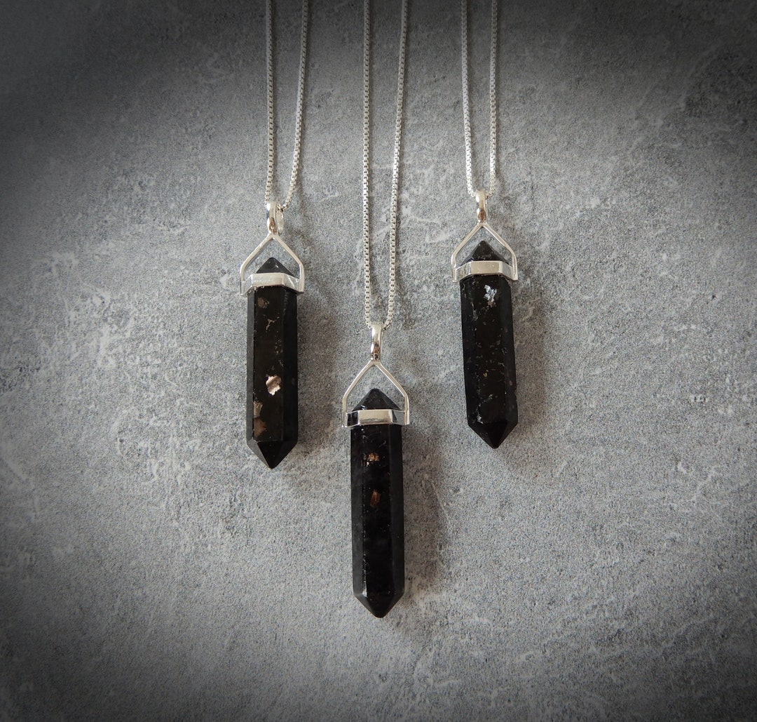 Anthophyllite Necklace Sterling Silver • Anthophyllite Point • Genuine ...