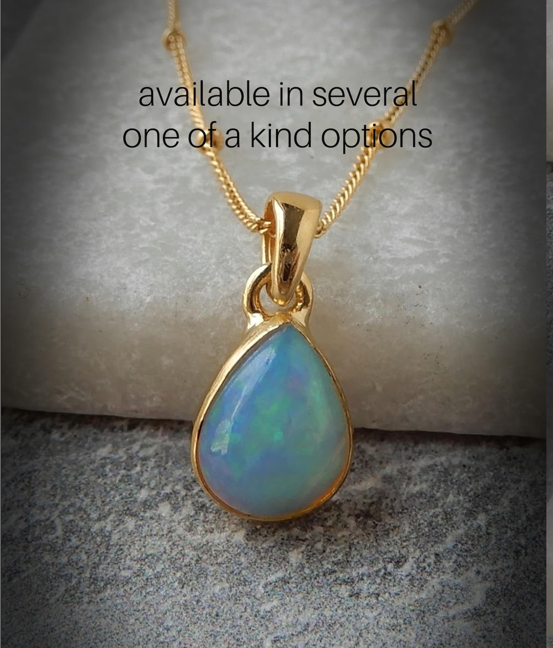 Genuine Ethiopian Fire Opal Necklace Gold • Natural Ethiopian Opal ...