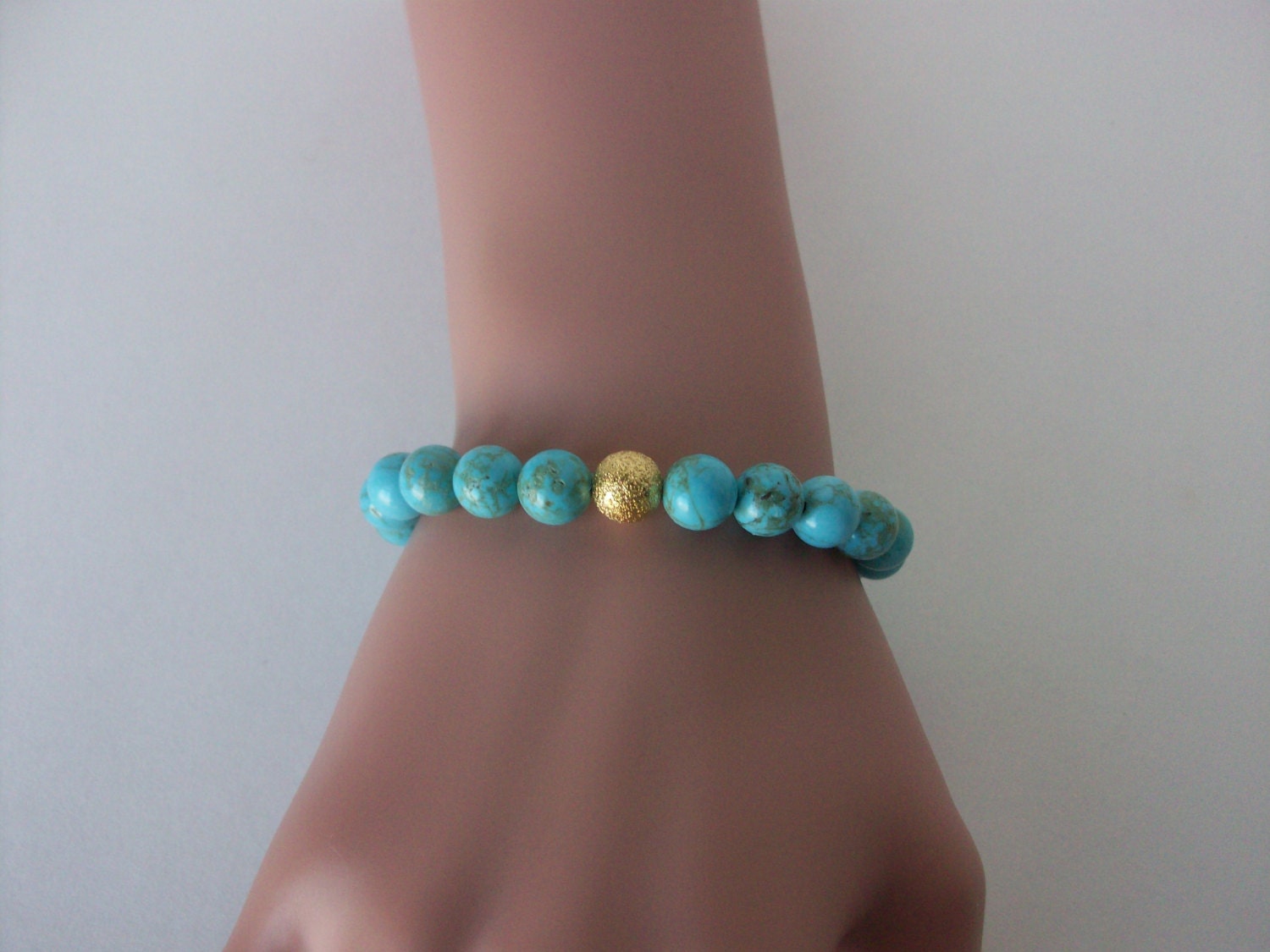 Turquoise Bracelet Turquoise Beaded Gemstone Stretch - Etsy