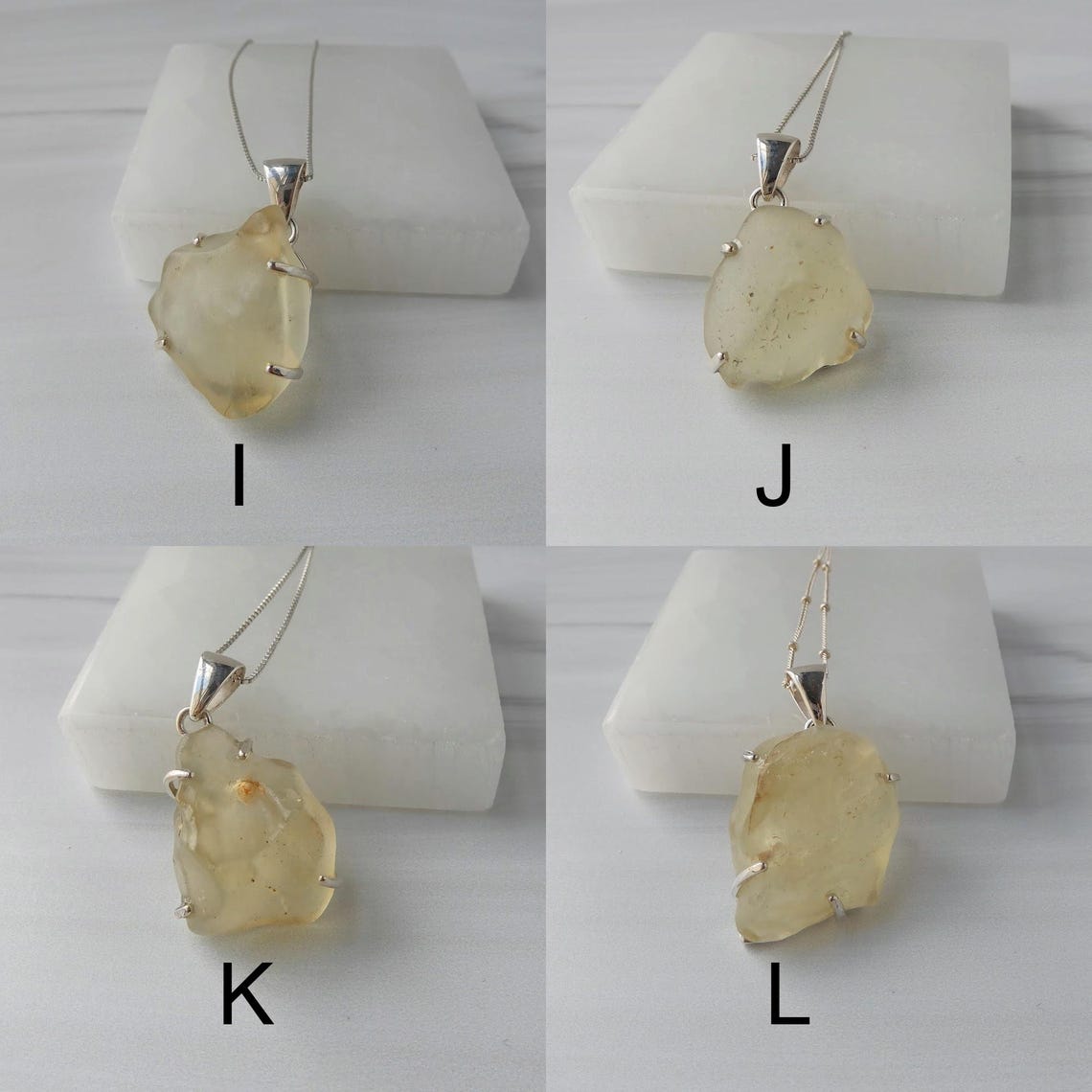 Libyan Desert Glass Necklace Sterling Silver • Libyan Gold Tektite ...