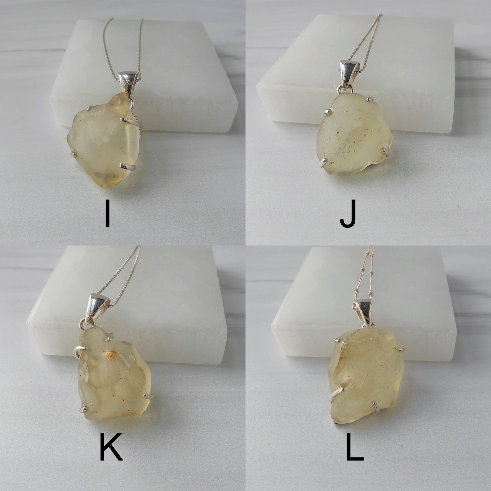 Libyan Desert Glass Necklace Sterling Silver • Libyan Gold Tektite ...