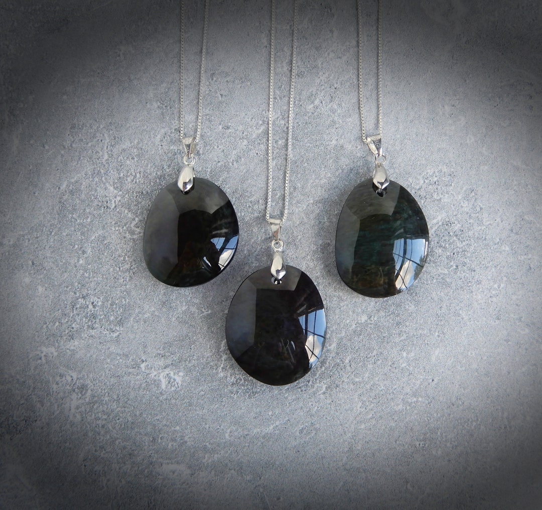 Rainbow Obsidian Necklace Velvet Obsidian Pendant Fire Obsidian ...