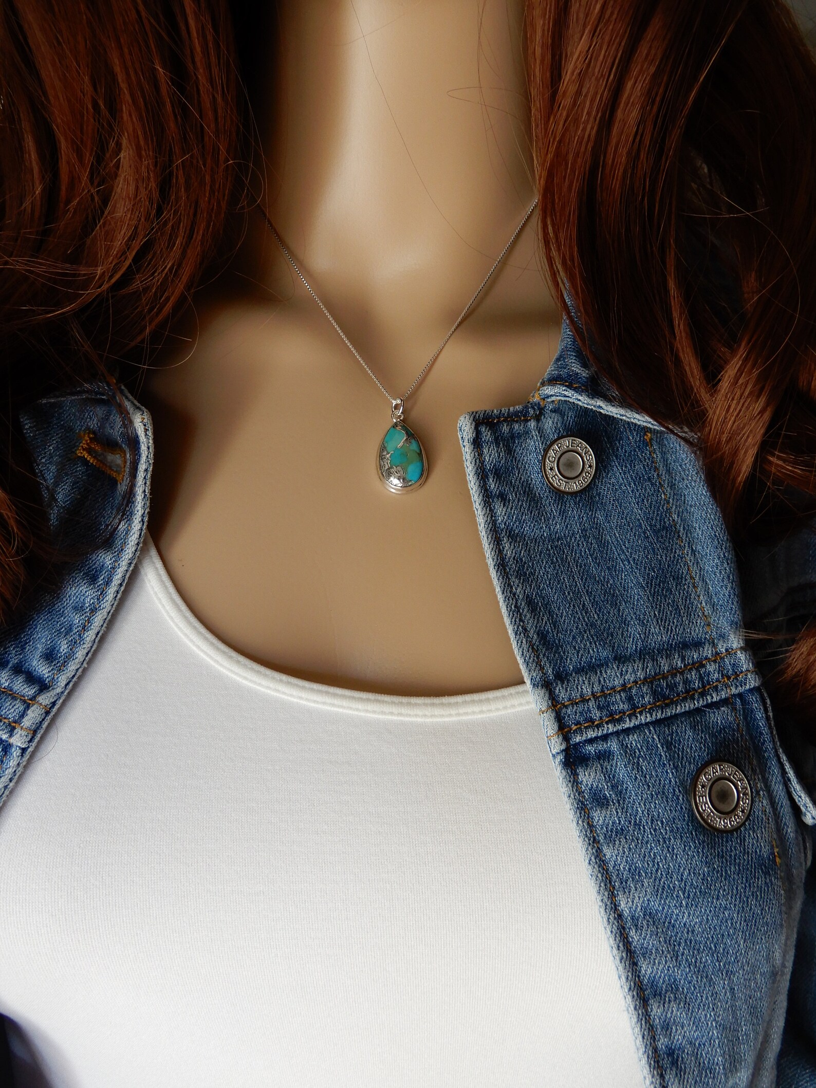 Turquoise Necklace Turquoise Pendant Genuine Turquoise - Etsy