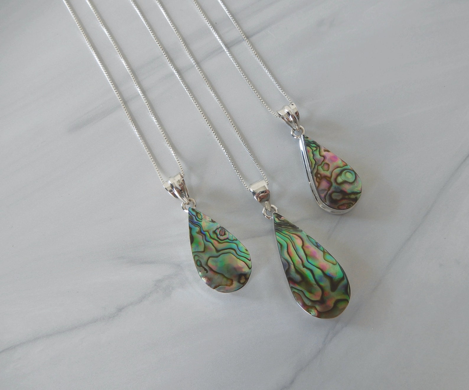 Paua Shell Necklace Abalone Shell Pendant Sterling Silver - Etsy