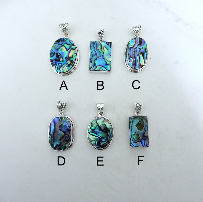 Paua Shell Necklace Abalone Shell Pendant Sterling Silver | Etsy