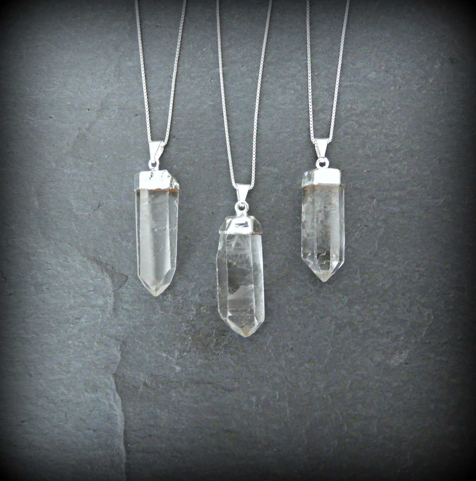 Quartz Crystal Necklace Quartz Crystal Point Pendant Natural | Etsy