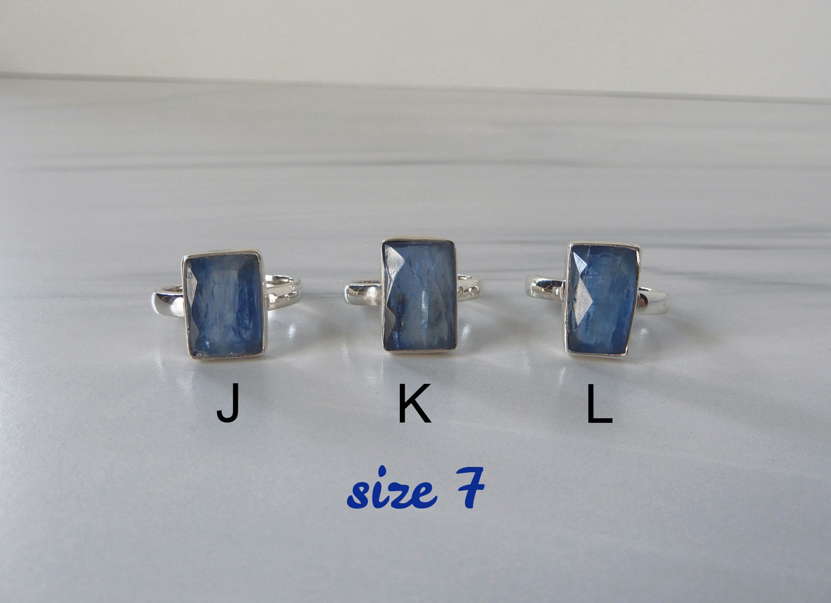 Kyanite Ring Genuine Blue Kyanite Ring Blue Sterling Silver | Etsy