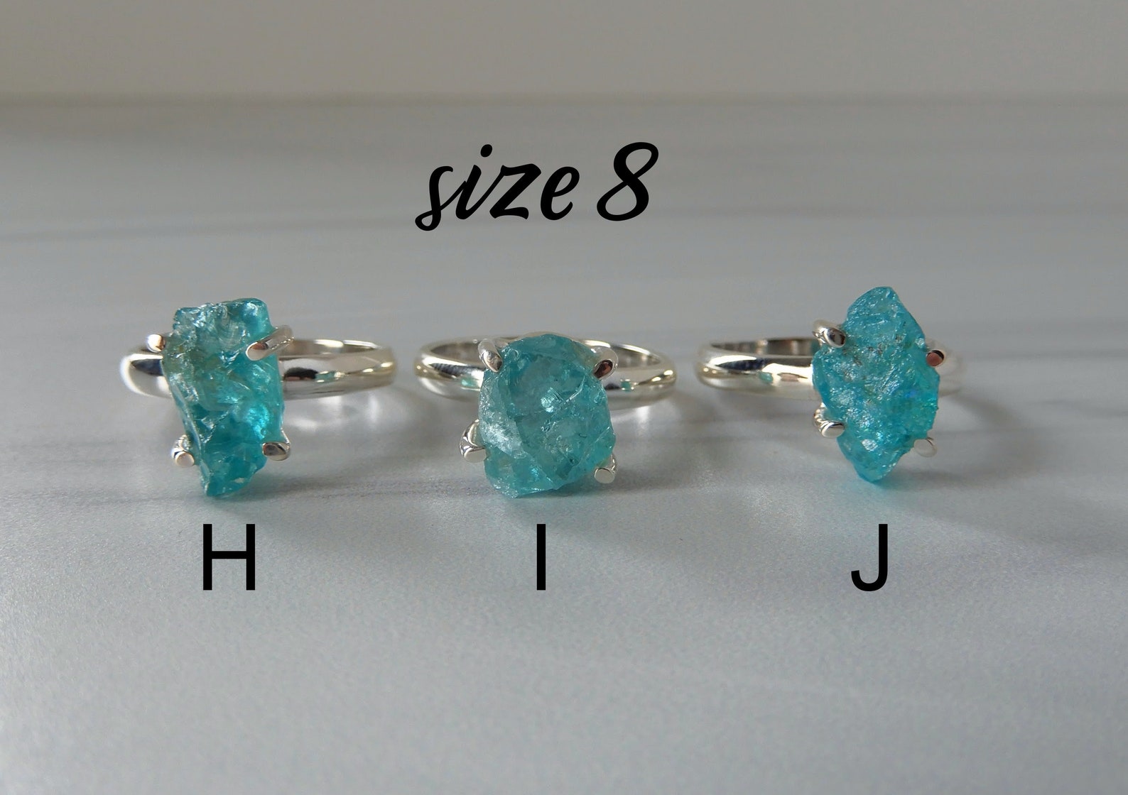 Apatite Rings, Sterling Silver Apatite Rings, Sterling Raw Apatite Ring ...
