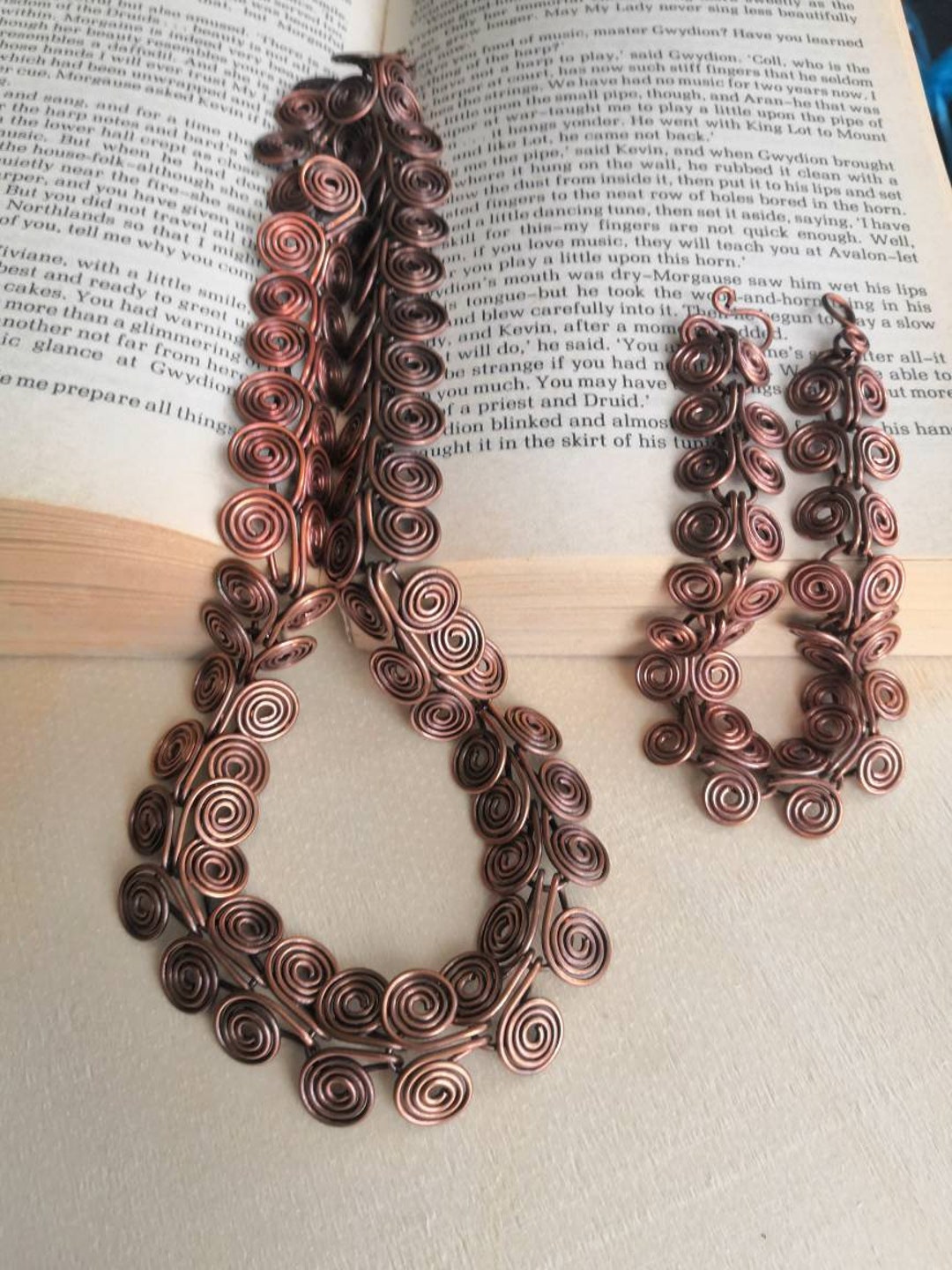 Solid Copper Egyptian Coil Jewellery Set: Choker/collar Bracelet Gothic ...