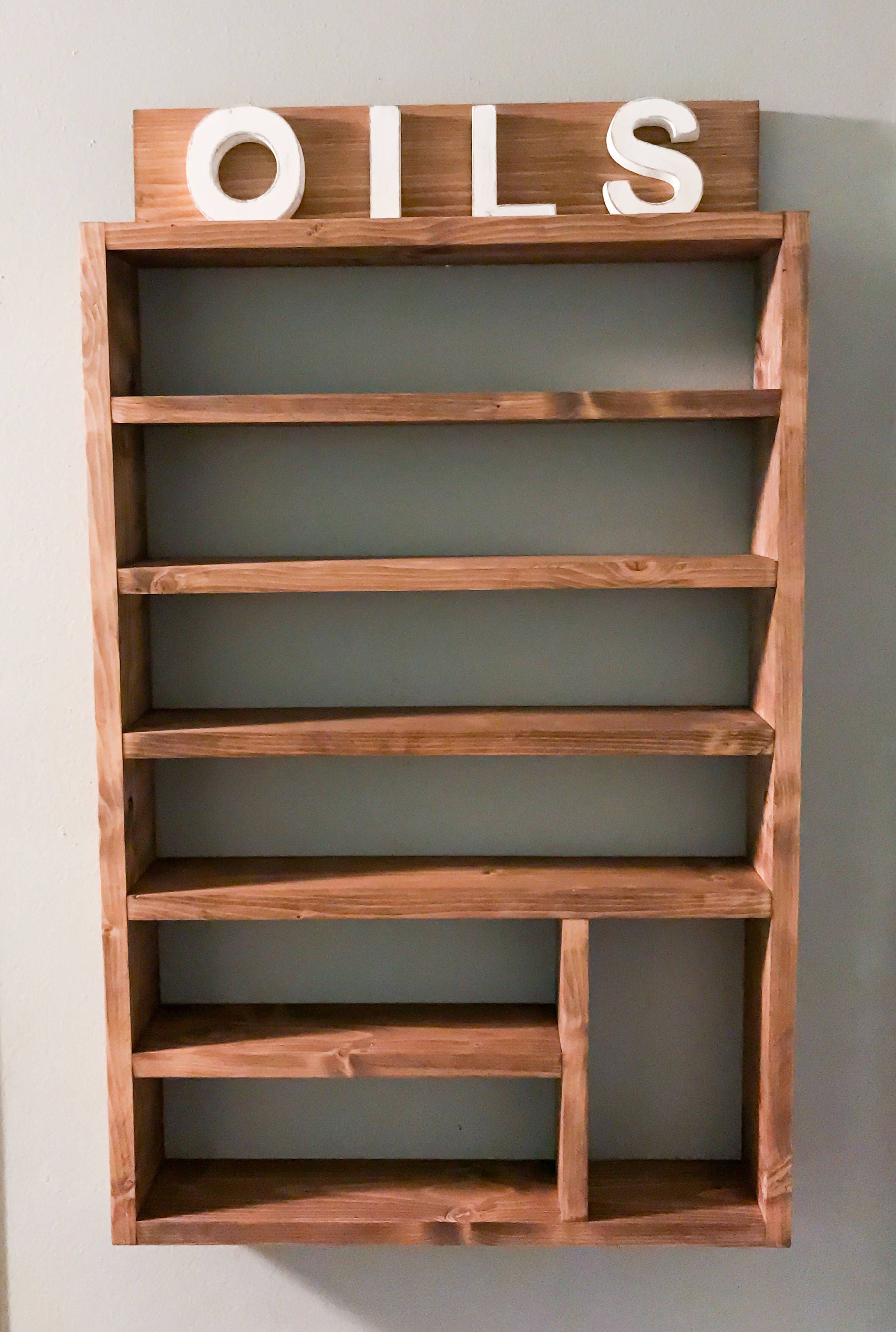 Essential Oil Shelf Vertical Wood Shelf Essential Oils Oil | Etsy