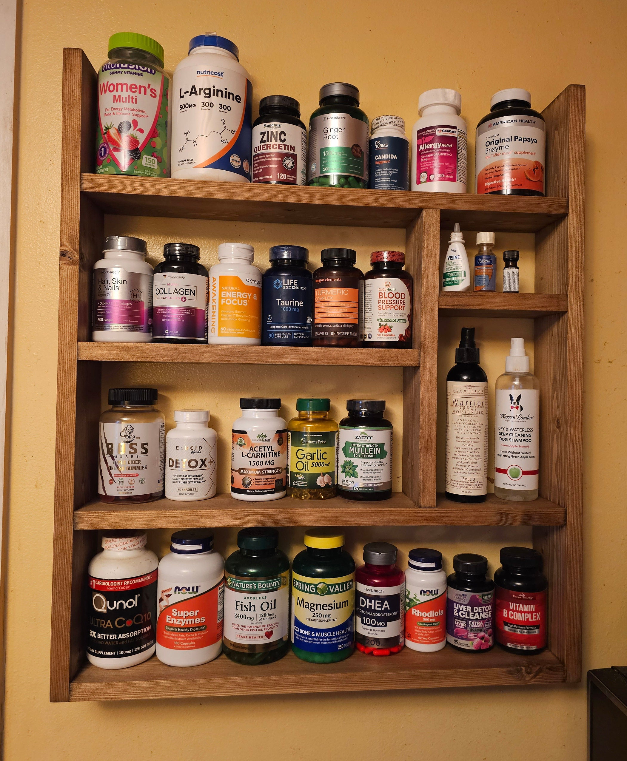Large Wood Apothecary Shelf | Tea Organizer | Medicine Cabinet | Spice ...