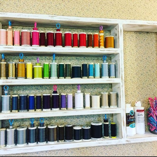 Thread Storage Thread Organizer Spool Holder Wood Shelf - Etsy