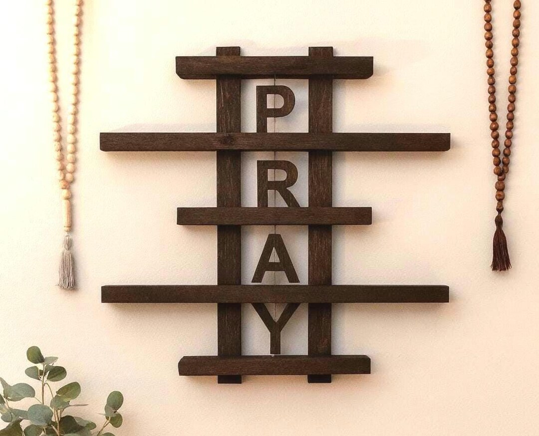 Rustic PRAY Wall Shelf: Essential Oil Storage, Faith Decor - Etsy