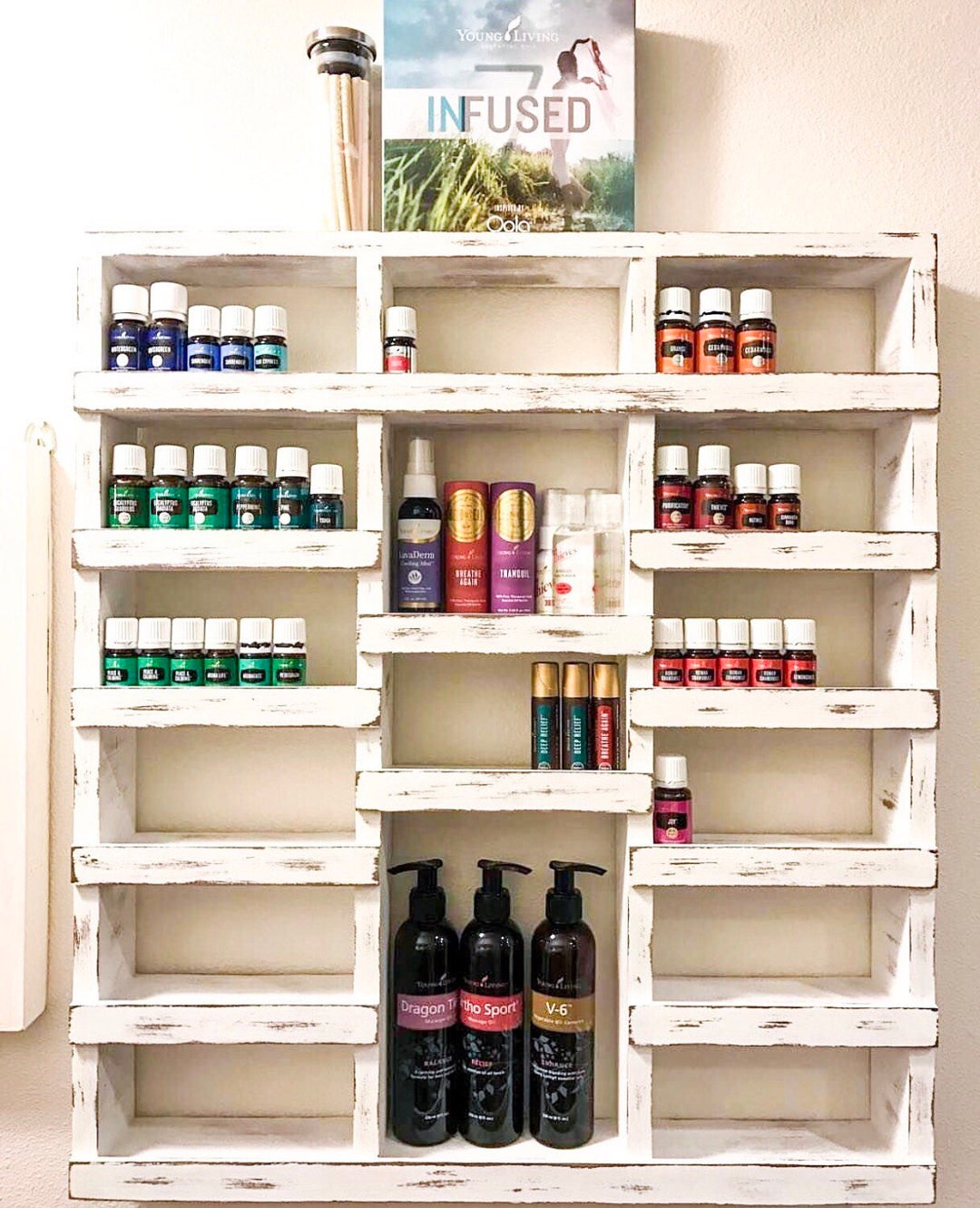 Essential Oil Storage, Farmhouse Decor, Oil Shelf, Essential Oil ...