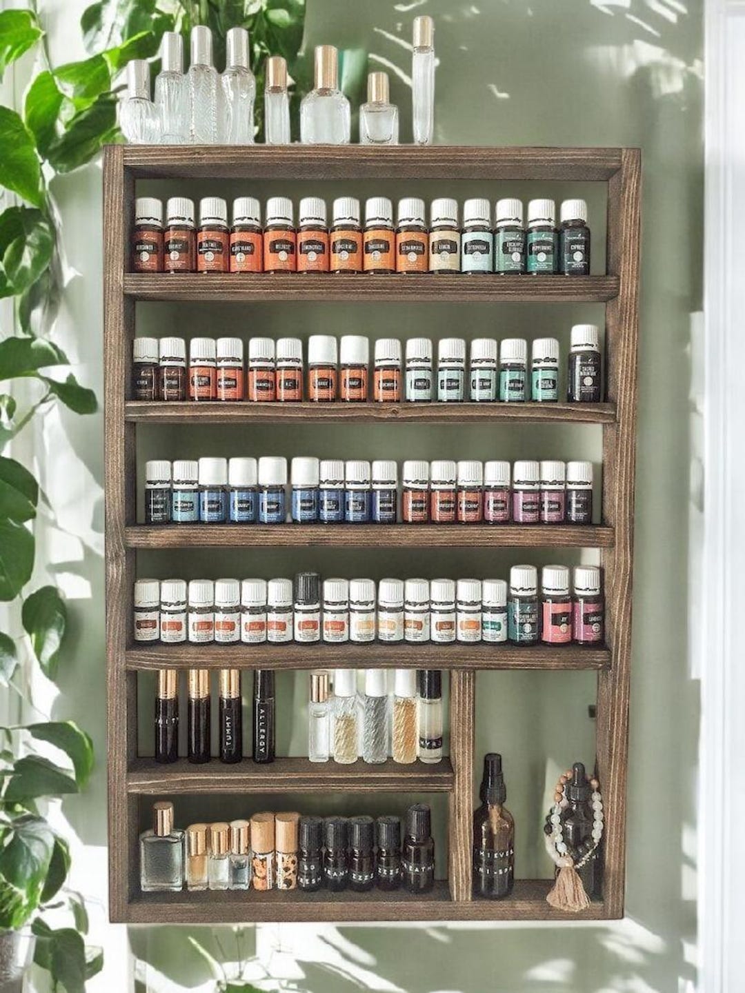 Handmade Wood Essential Oil Shelf, Hanging Display Rack - Etsy