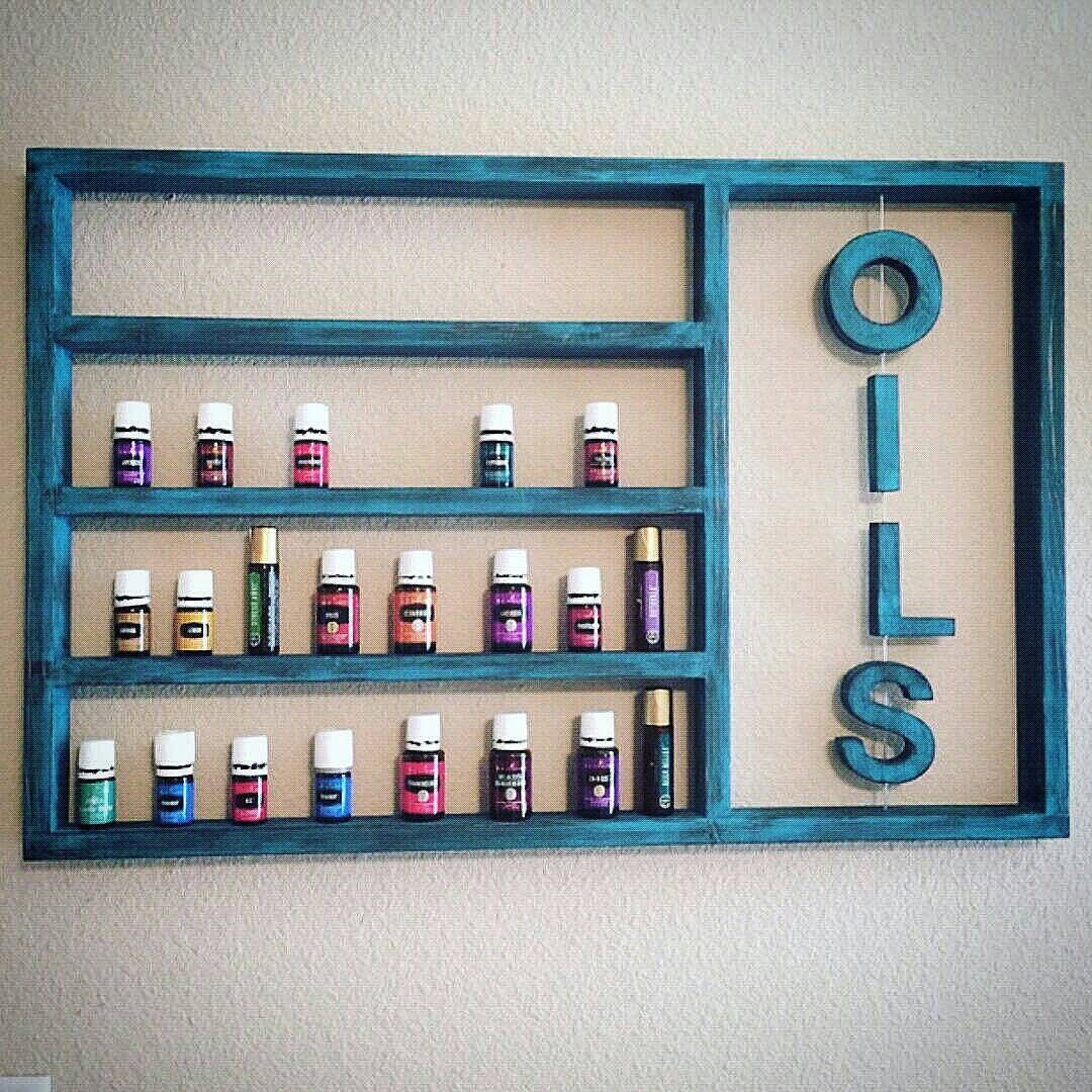 Wood, Essential Oils Shelf, Oil Rack, Oil Storage, Hanging Wall Shelf ...