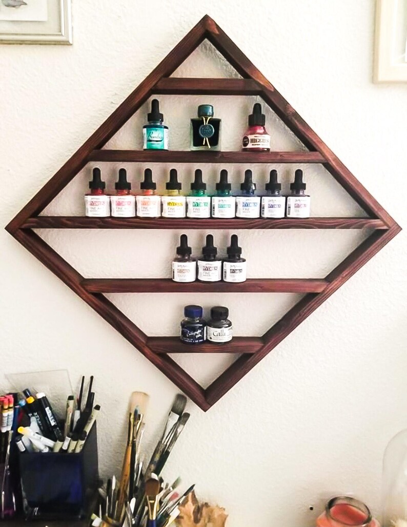 Paint Display Art Studio Office Decor Wood Shelf - Etsy