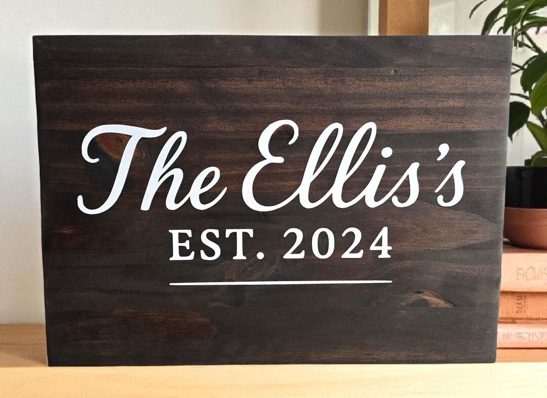 Personalized Family Name Sign: Hand Painted Rustic Wood, Est. Date - Etsy