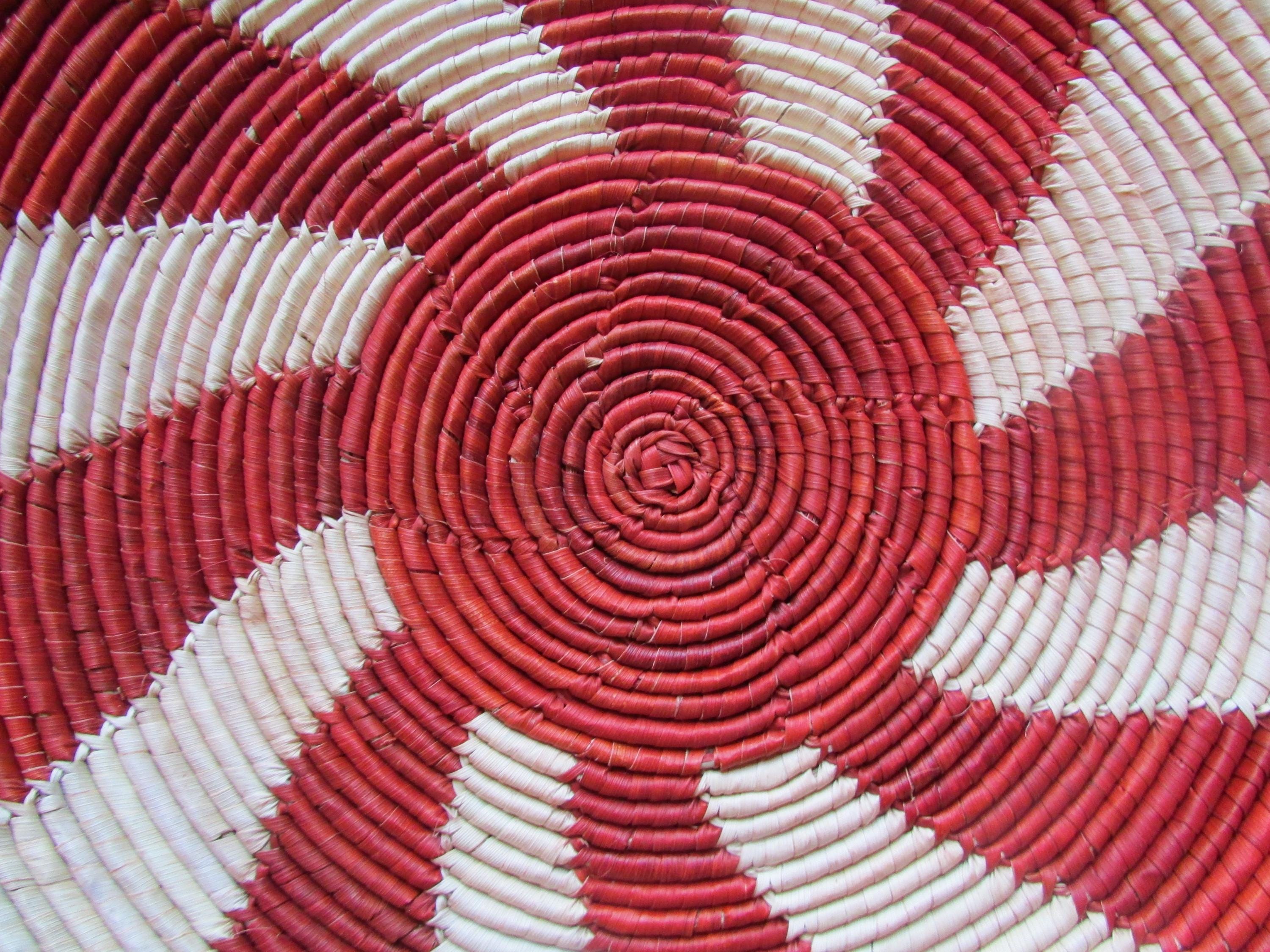HOPI Inspired Whirling Wind and Star Wicker Basket Plaque- Handwoven 12 ...