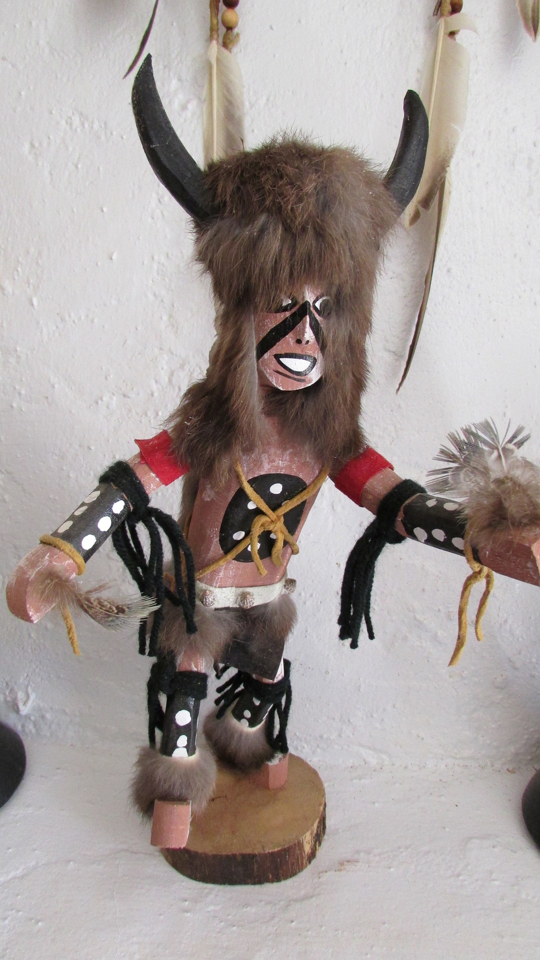 Buffalo Navajo Kachina 13" -signed James 1990's Outstanding Detail - Etsy