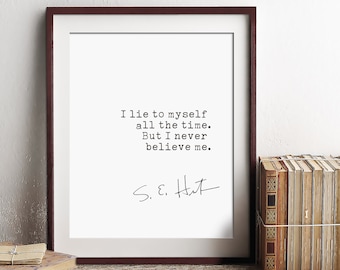 The Outsiders Quote SE Hinton Print Book Lovers Gifts | Etsy