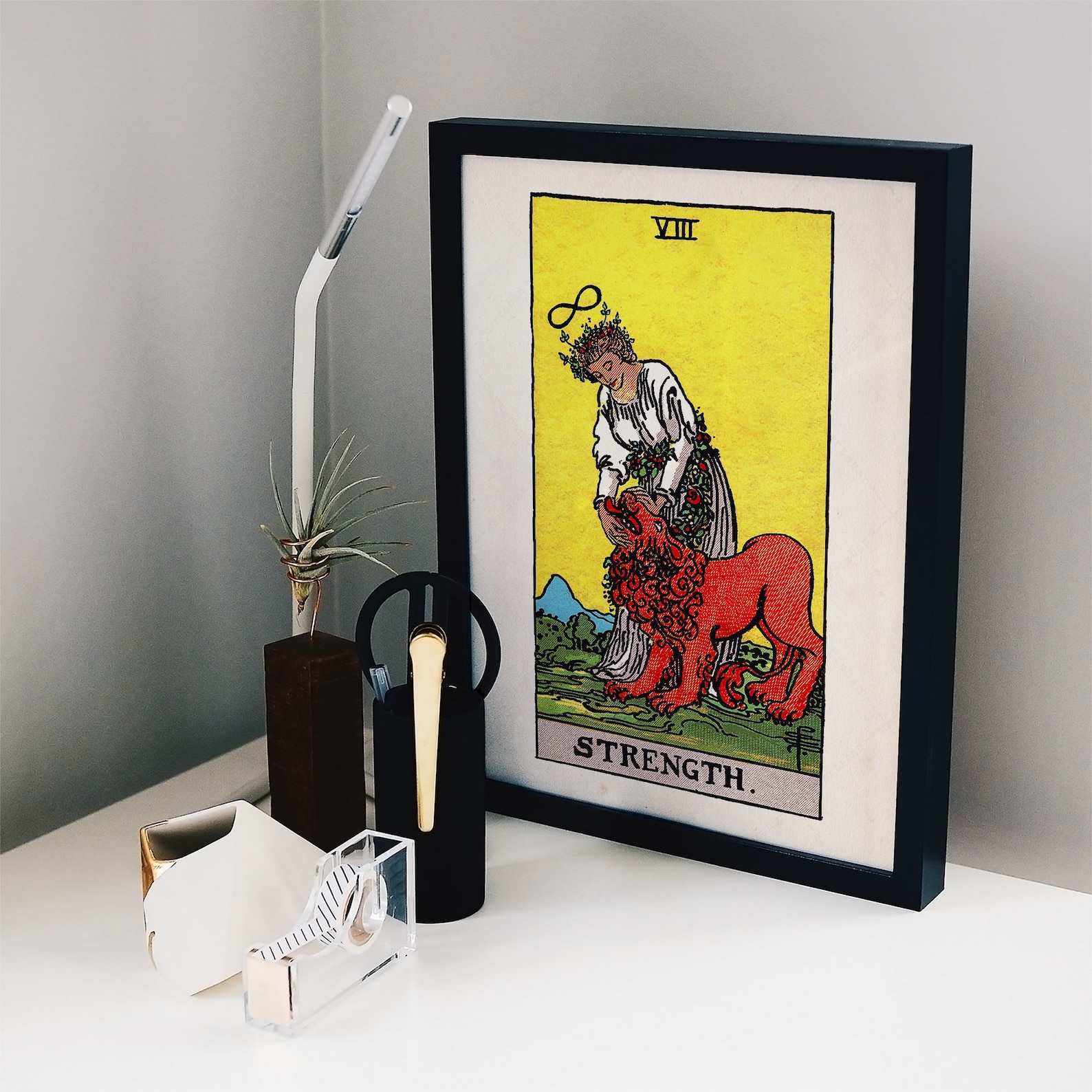 Strength Tarot Card, Rider Waite Smith Deck, RWS Poster (instant ...