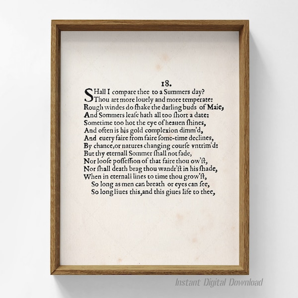 Sonnet 18 - Etsy