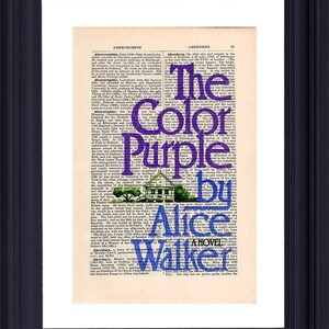 The Color Purple by Alice Walker Print on an Antique Page, Book Cover ...