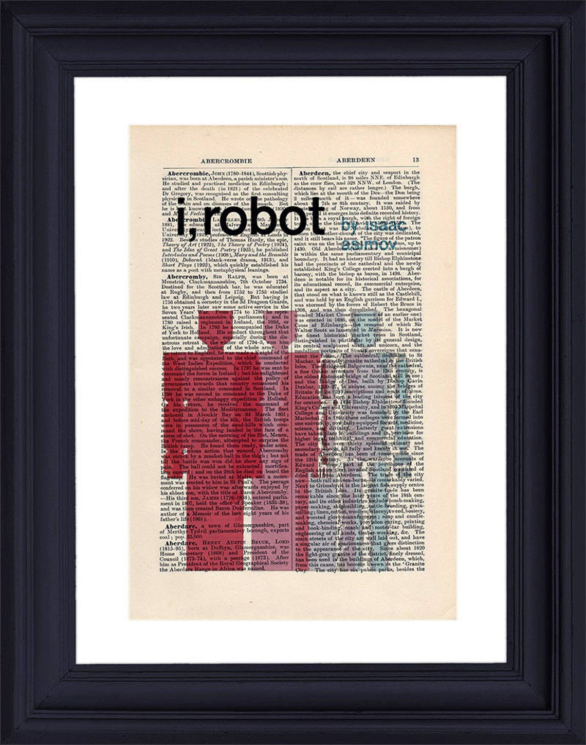I Robot by Isaac Asimov Print on an Antique Page Book Cover - Etsy UK