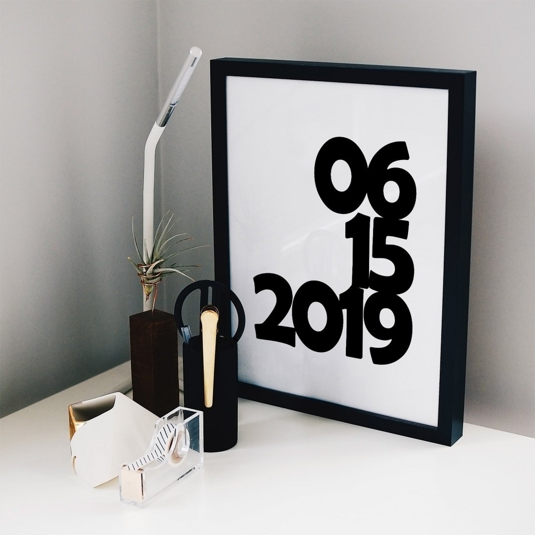 Anniversary Date Sign Poster, Wedding, Birthday, Custom Date, Wedding ...