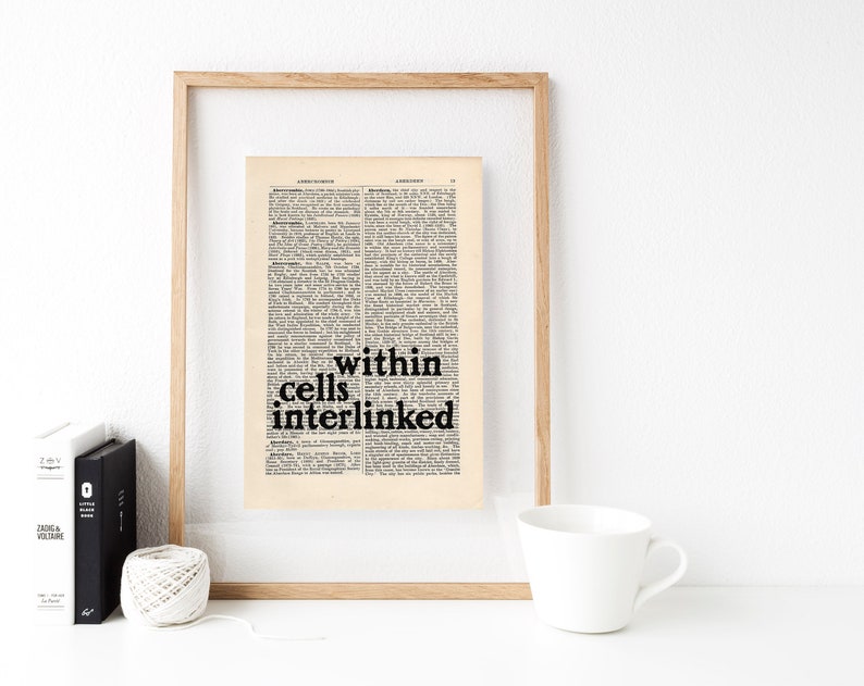 Within Cells Interlinked Quote on an Antique Page Vladimir | Etsy