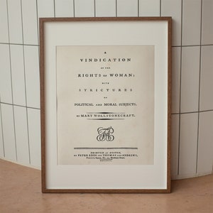 Mary Wollstonecraft A Vindication of the Rights of Woman, Instant ...