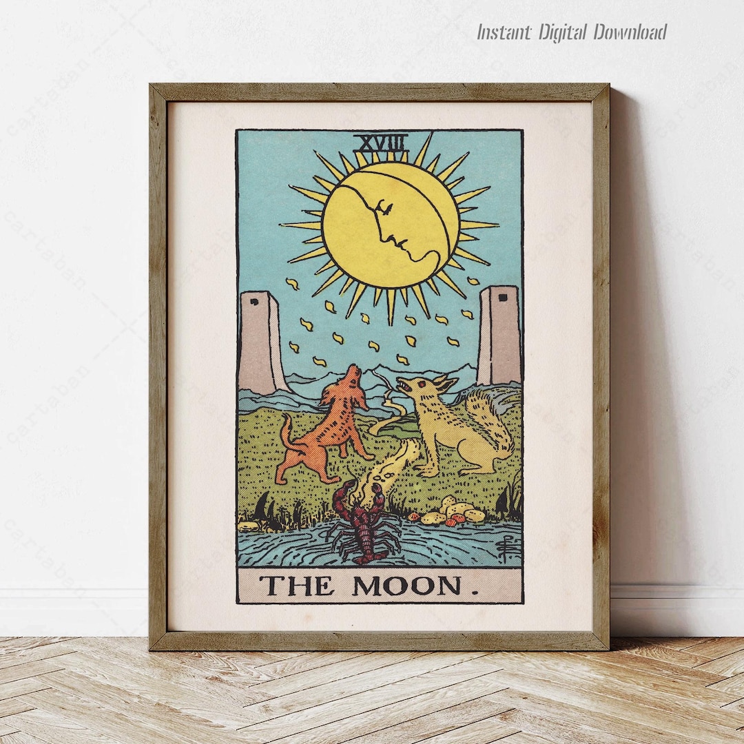 Der Mond, Tarot Karte, Rider Taile Smith Kartenspiel, RWS Poster ...