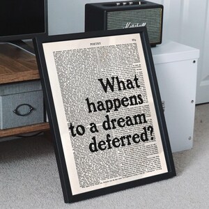 Langston Hughes Quote, Instant Download, Harlem, Reading Nook Decor ...