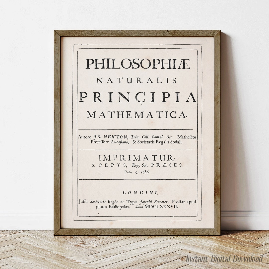 Principia Mathematica by Isaac Newtown, Instant Download Printable ...