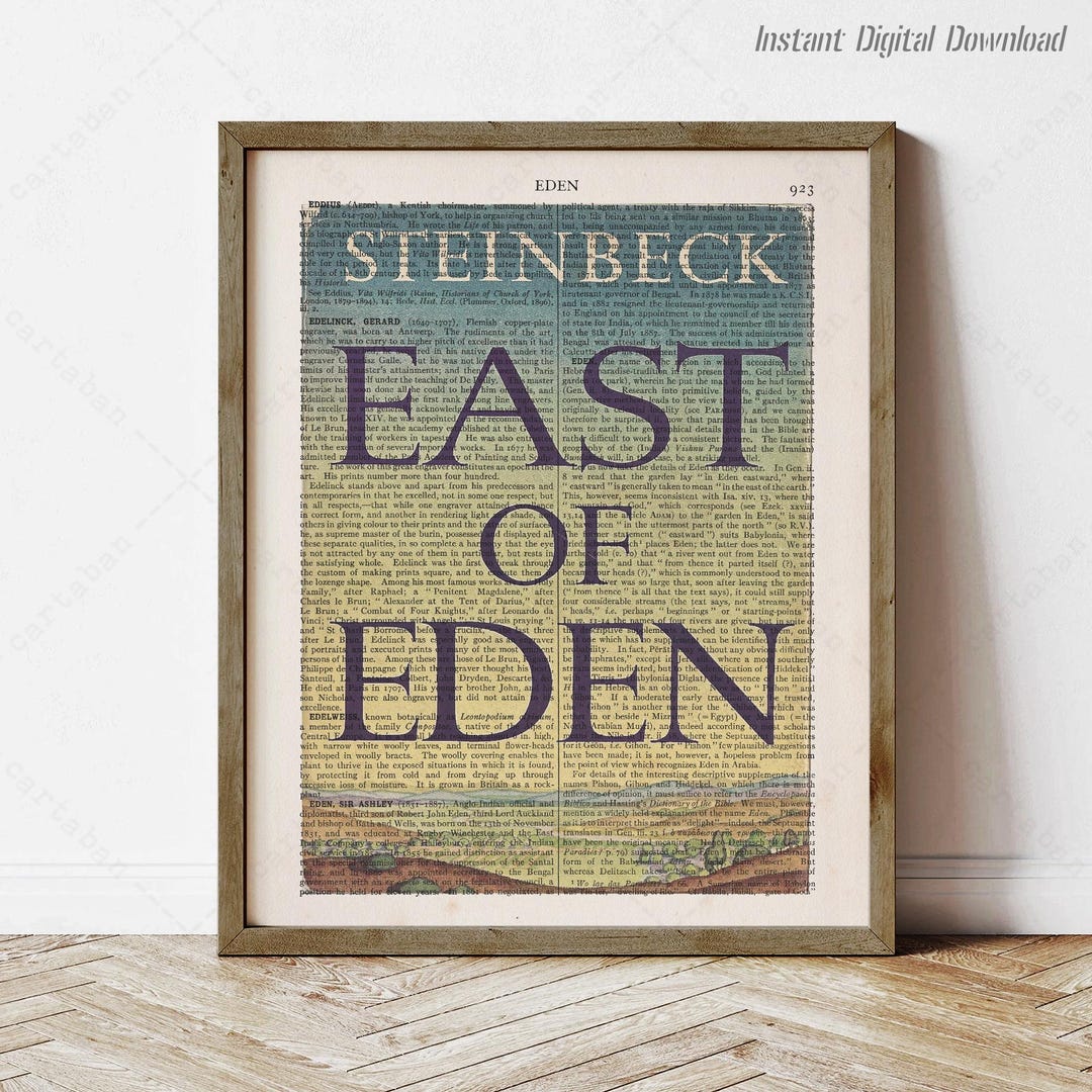 East of Eden, John Steinbeck Literary Poster (instant Digital Download ...
