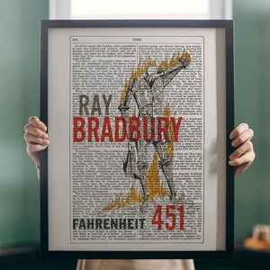 Fahrenheit 451 by Ray Bradbury, Instant Download, Literary Art Poster ...