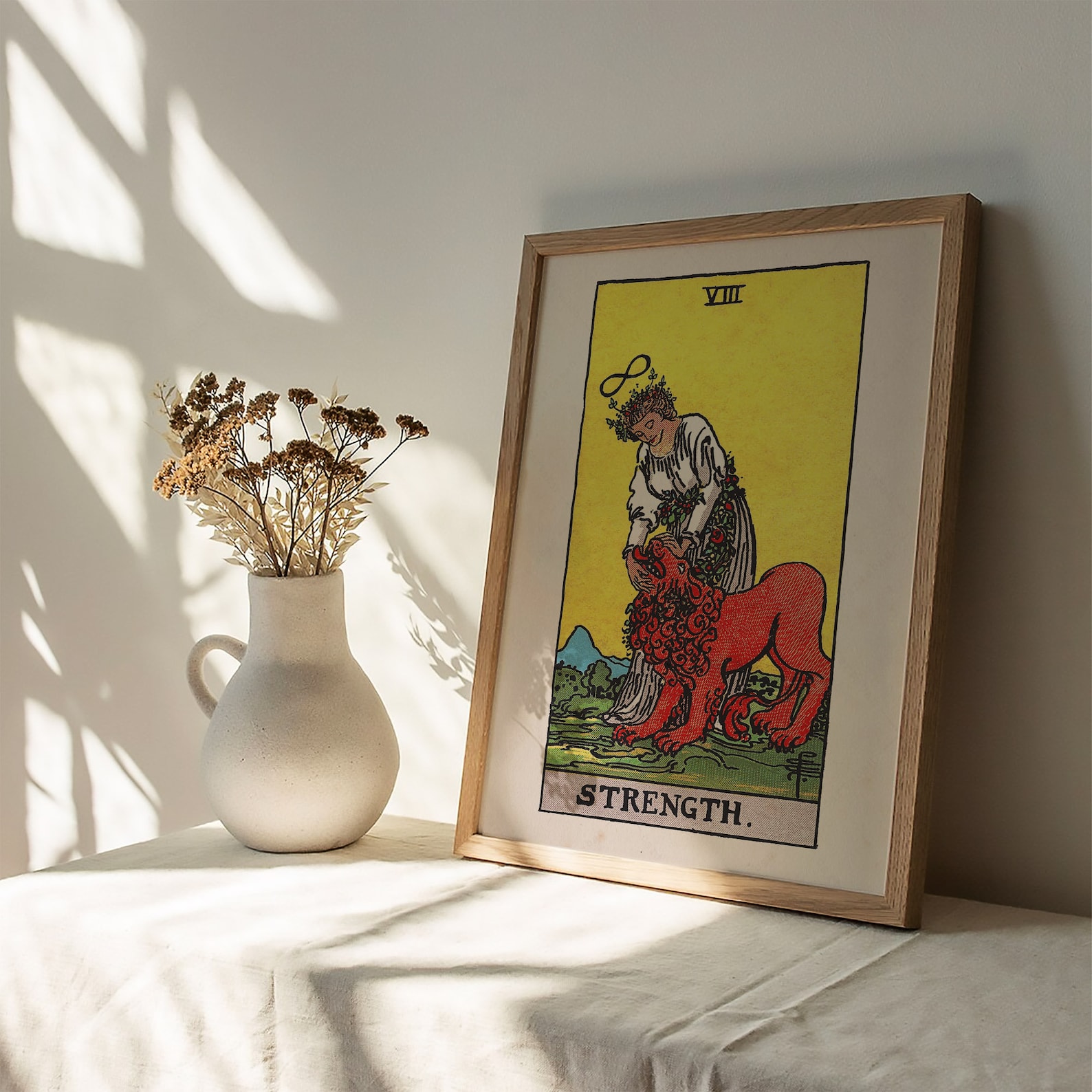 Strength Tarot Card, Rider Waite Smith Deck, RWS Poster (instant ...