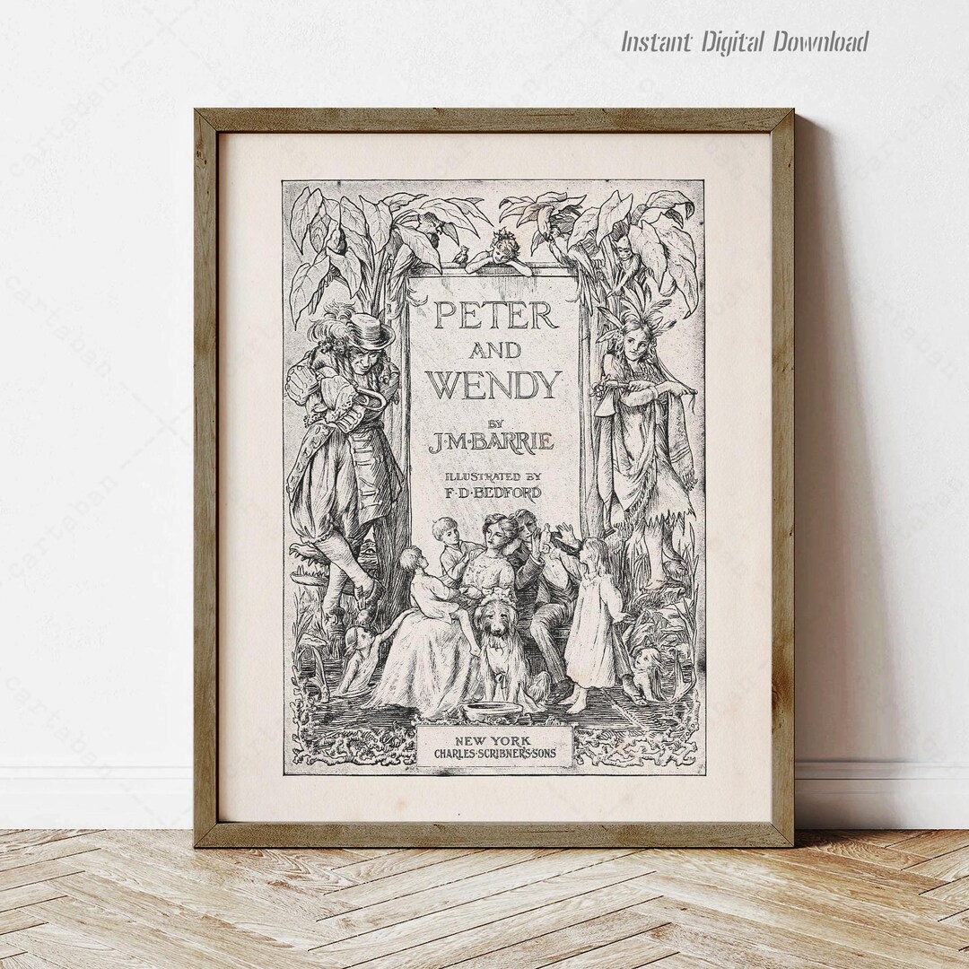 Peter and Wendy Book Cover, J.M. Barrie (instant Digital Download ...