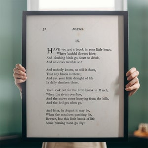 Have You Got a Brook in Your Little Heart? by Emily Dickinson, Poetry ...