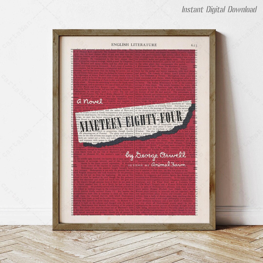 1984 by George Orwell, Instant Download, Literary Poster, Print Locally ...