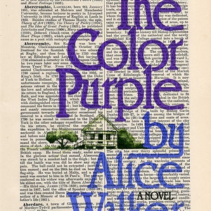 The Color Purple by Alice Walker Print on an Antique Page, Book Cover ...