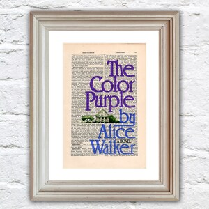 The Color Purple by Alice Walker Print on an Antique Page, Book Cover ...