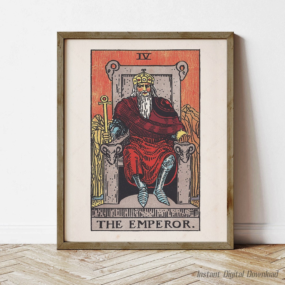 The Emperor Tarot Card, Rider Waite Smith Deck, RWS Poster (instant ...