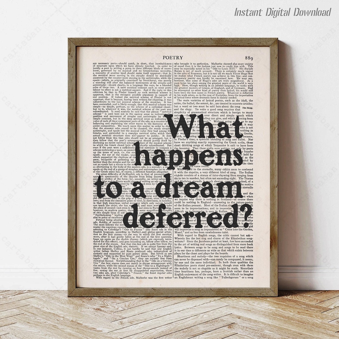 Langston Hughes Quote, Instant Download, Harlem, Reading Nook Decor ...