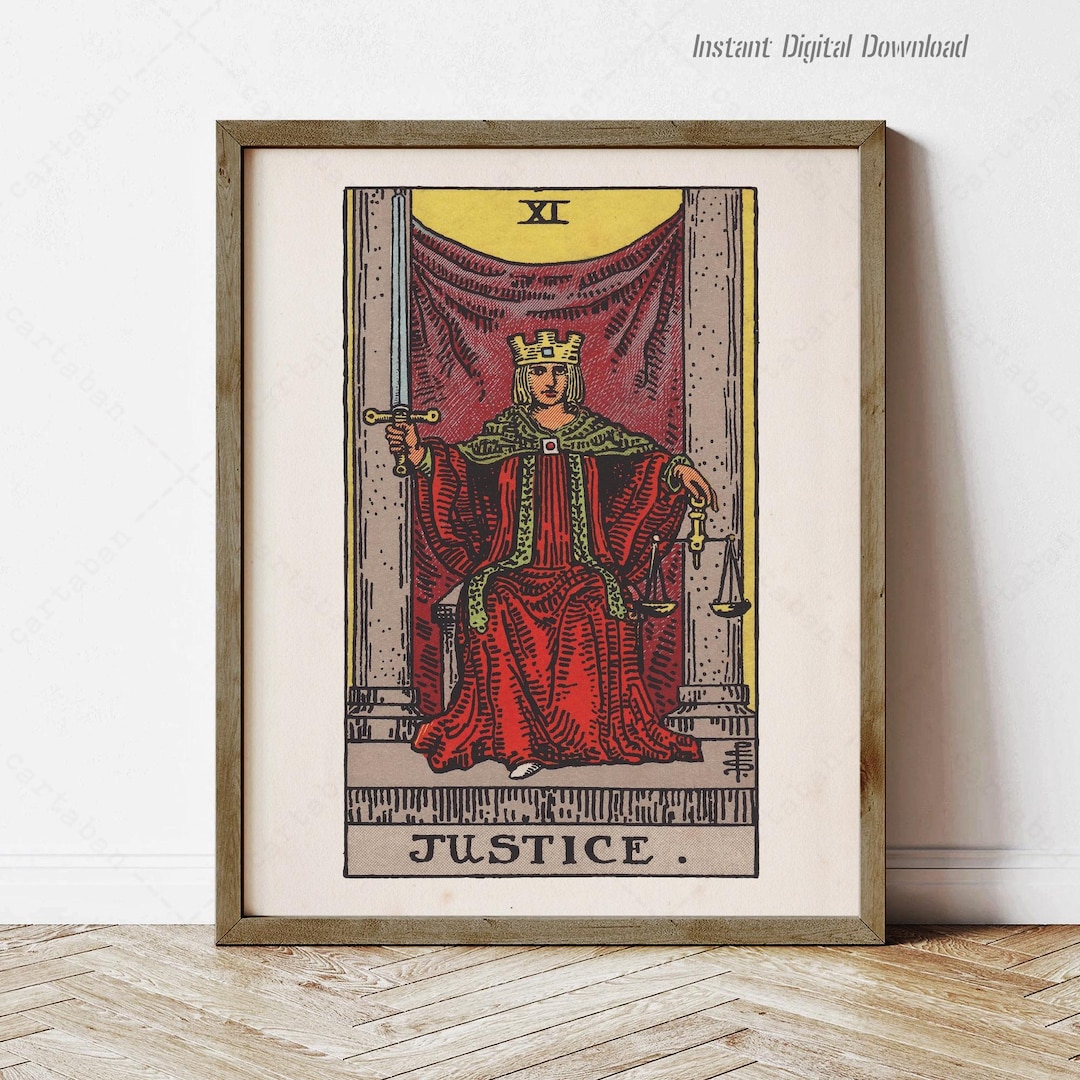Justice Tarot Card, Instant Digital Download, Print Locally, Tarot ...