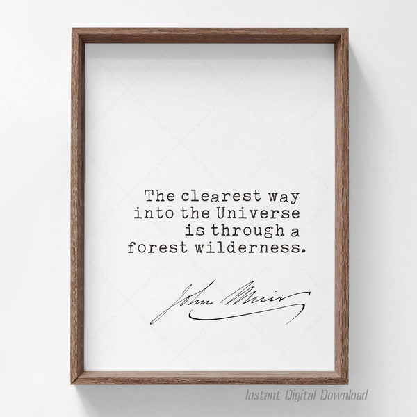 John Muir Quote Wall Art - Etsy
