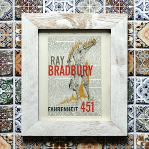 Fahrenheit 451 by Ray Bradbury, Instant Download, Literary Art Poster ...