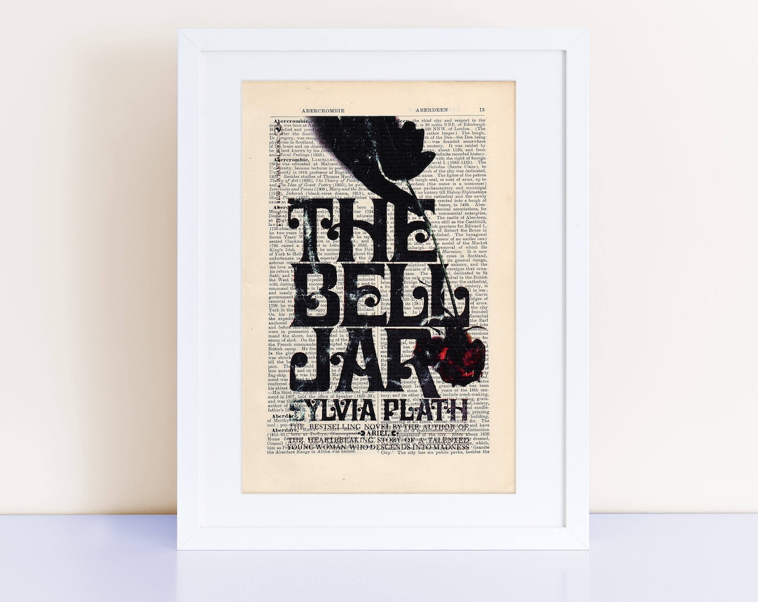 The Bell Jar by Sylvia Plath Print on an Antique Page, Book Cover Art ...