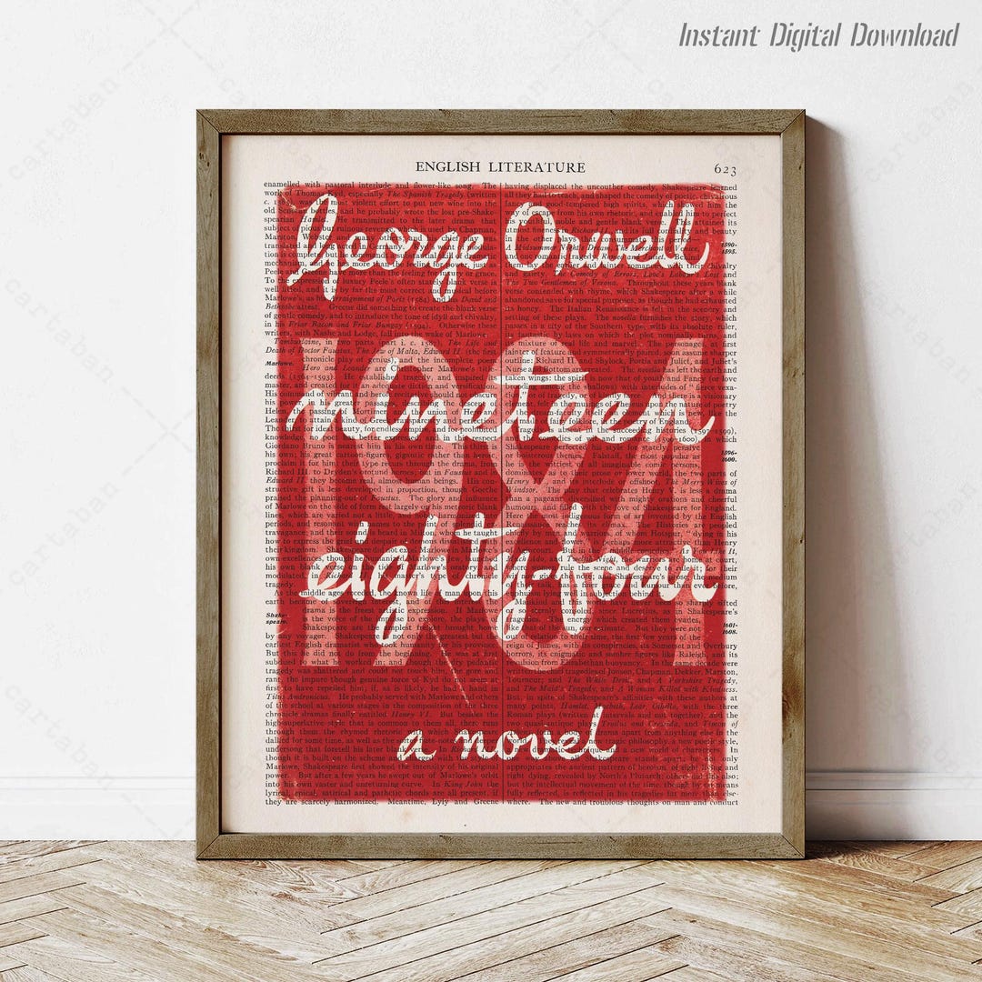 1984 by George Orwell, Instant Download, Literary Poster, Print Locally ...